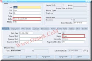 Oracle HRMS Update Person API - Oraask