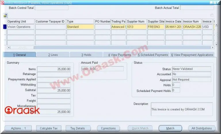 Create AP Invoice using AP open interface in oracle apps R12 - Oraask