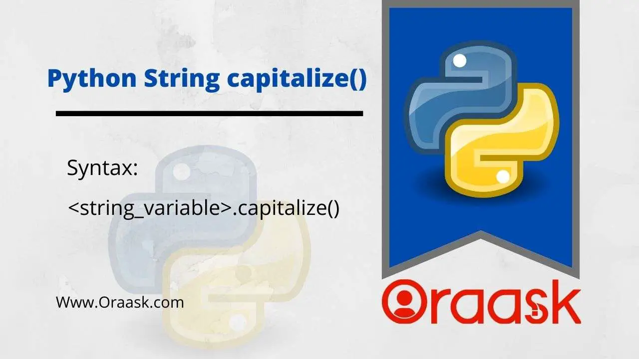 Python String Capitalize By Practical Examples Oraask