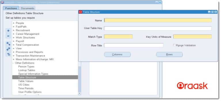 Api To Create User Defined Table Udt In Oracle Apps R12